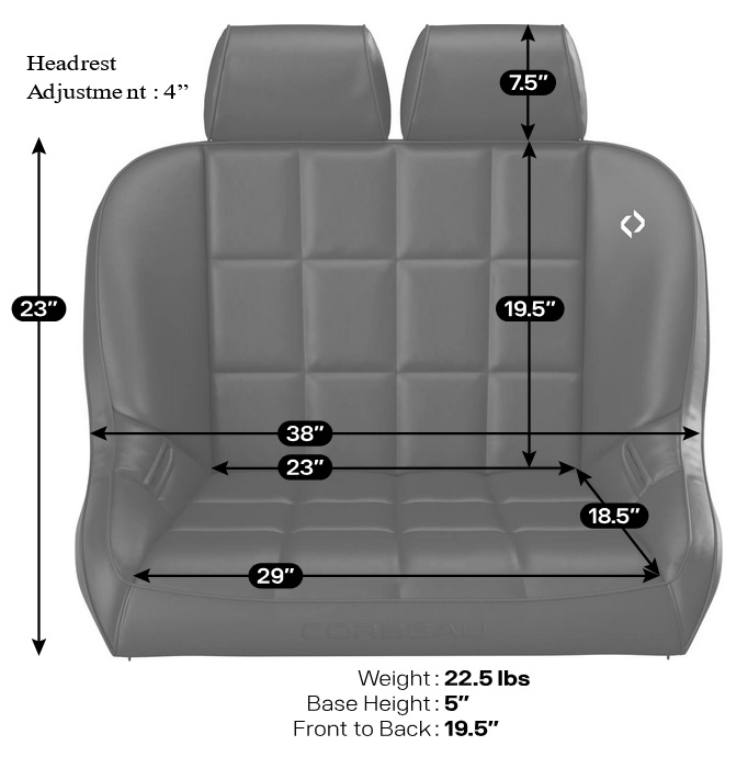 Corbeau Baja Bench w/ Headrest - 36 Inch-Broncograveyard.com